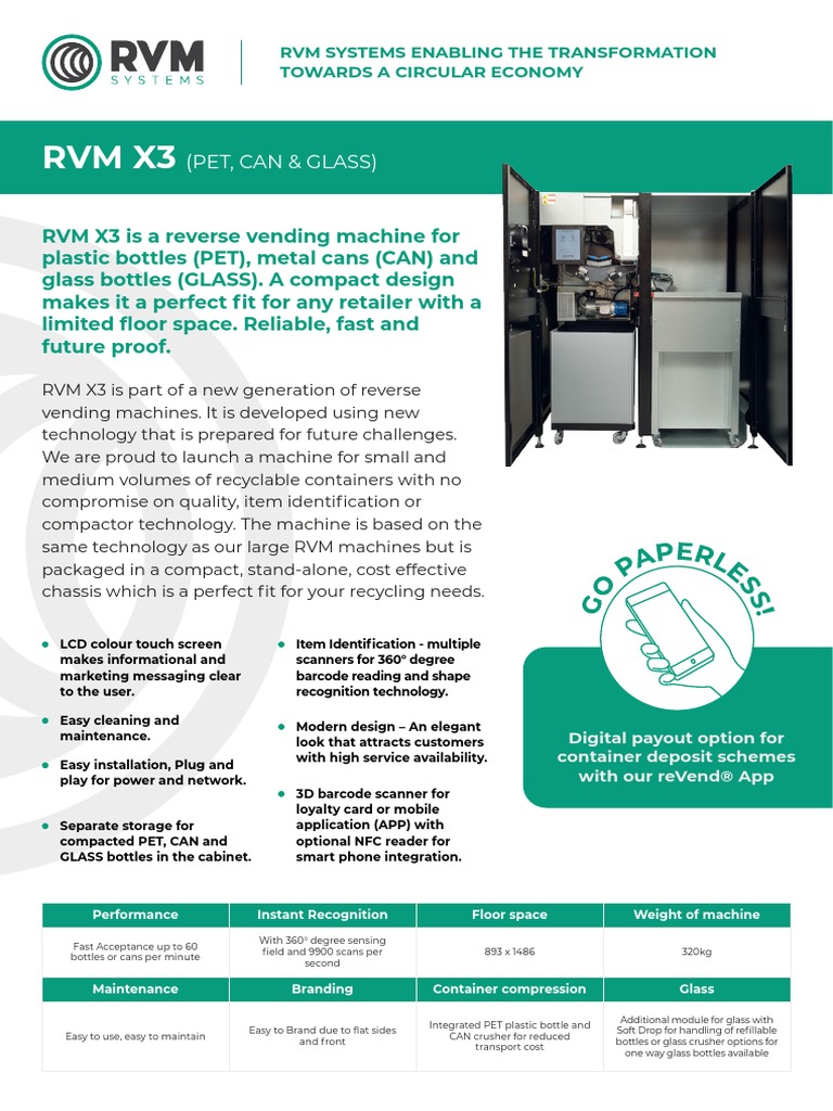 RVM X3: (Pet, Can & Glass) | PDF | Image Scanner | Barcode