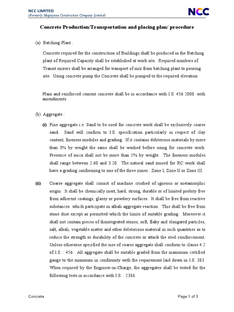 Methodology Concrete | PDF | Construction Aggregate | Sand
