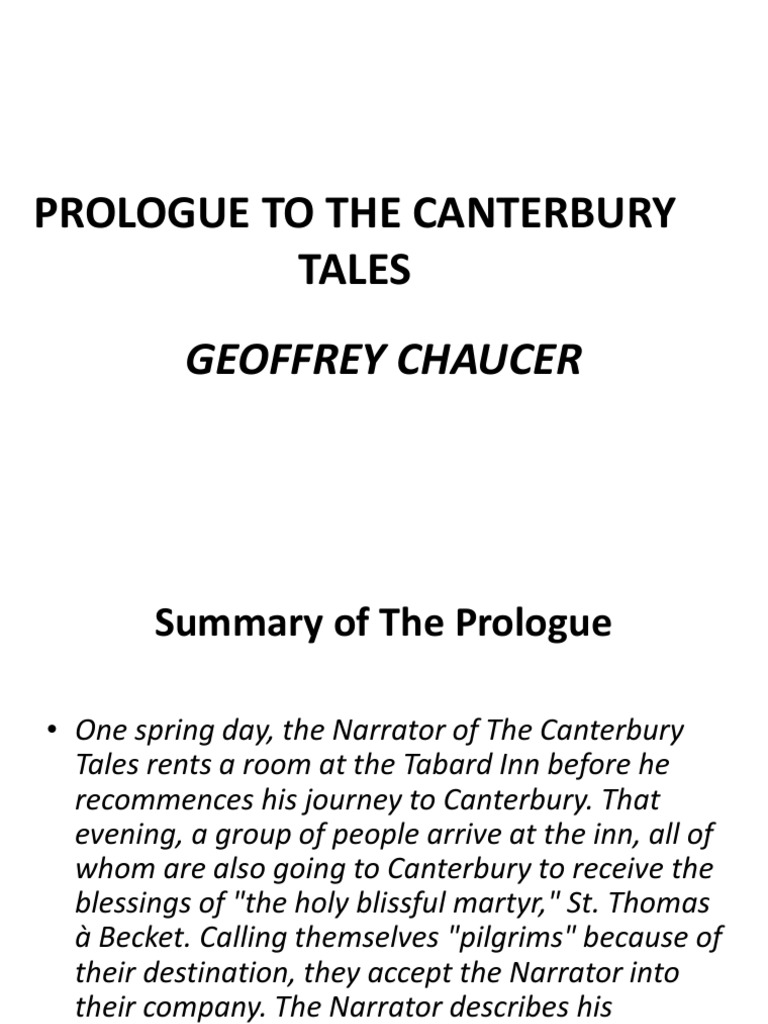 Summary of Canterbury Tales Prologue | PDF | The Canterbury Tales | Poetry