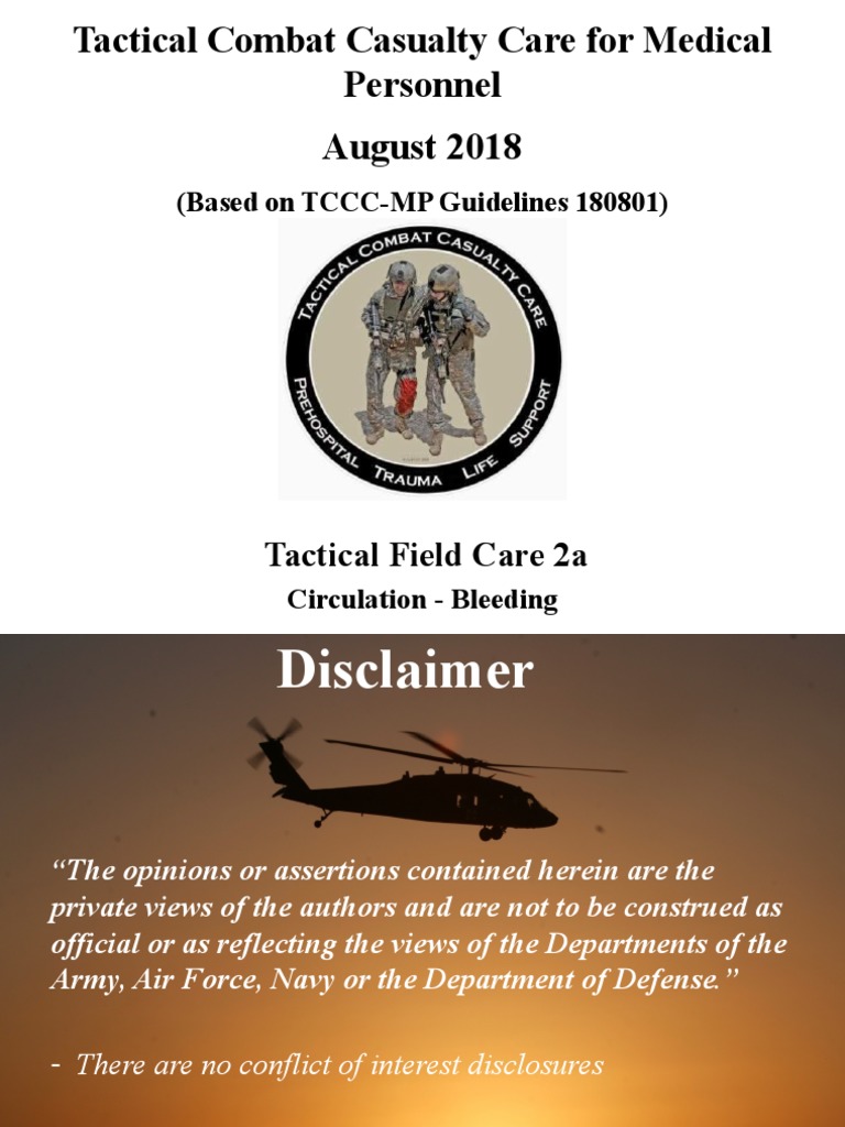 Tactical Field Care 2a: (Based On TCCC-MP Guidelines 180801) | PDF ...