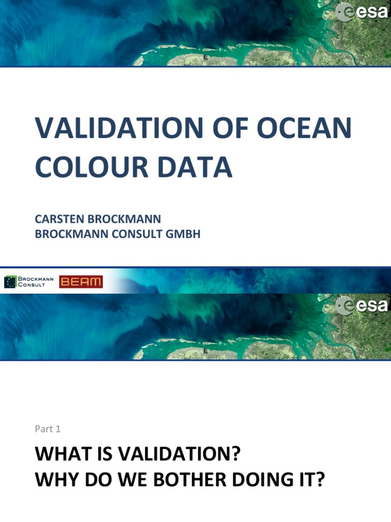 Validation of Ocean Colour Data: Carsten Brockmann Brockmann Consult ...