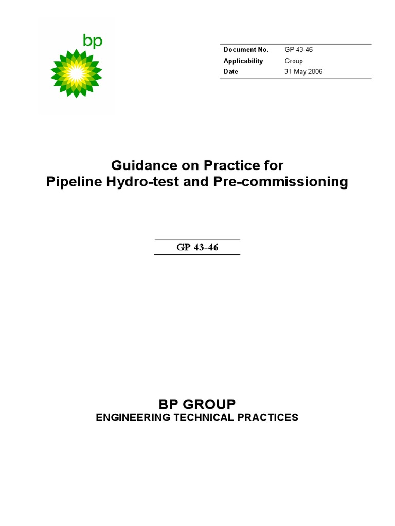 Pipeline Hydro-test and Pre-commissioning Guide | PDF | Pipeline ...