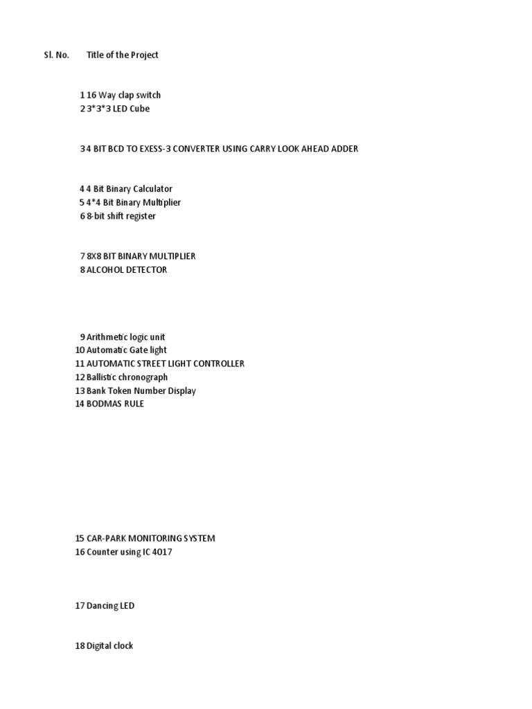 DSD Project Titles | PDF | Electronic Circuits | Digital Electronics