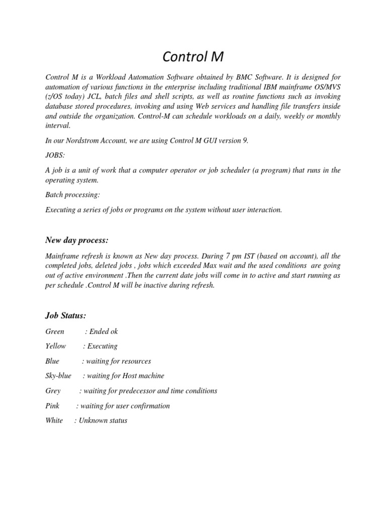 Control M Gui PDF | Download Free PDF | Mainframe Computer | Operating ...