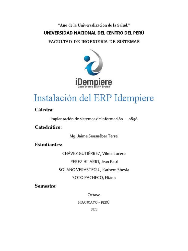 Informe Idempiere | PDF | Postgre Sql | Software del sistema