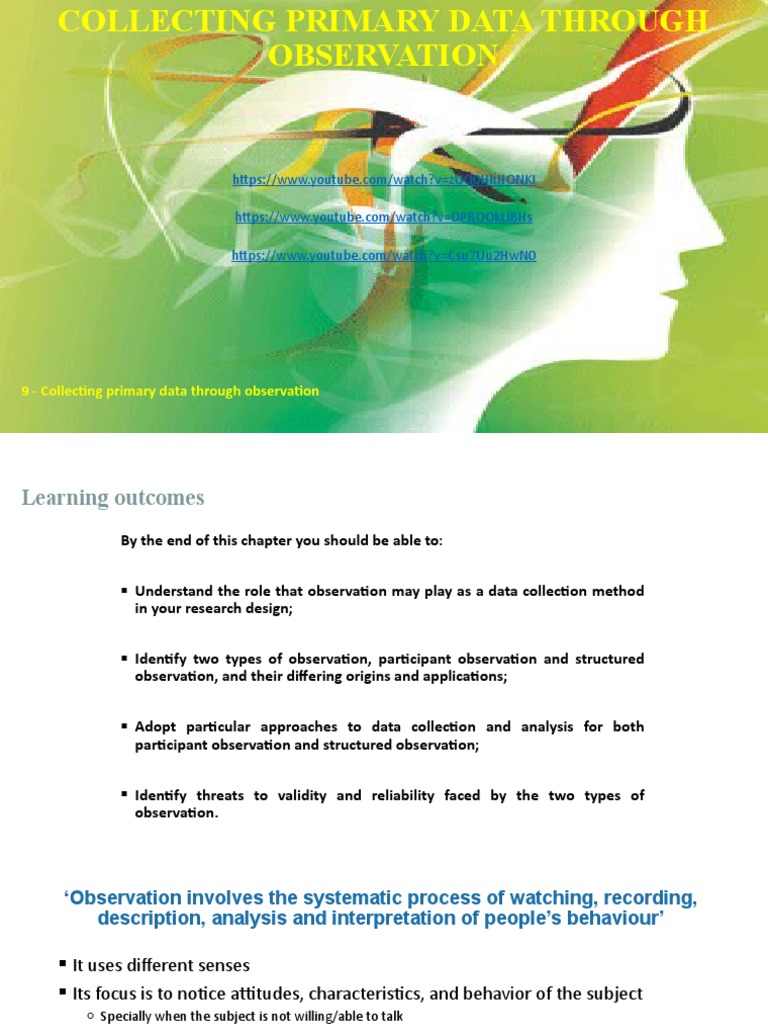 9 - Collecting Primary Data Through Observation | PDF | Observation | Data
