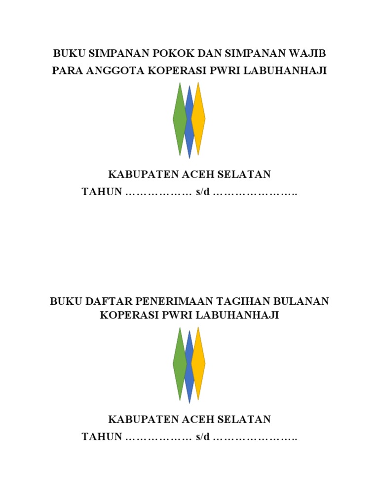 Buku Simpanan Anggota Koperasi PWRI | PDF