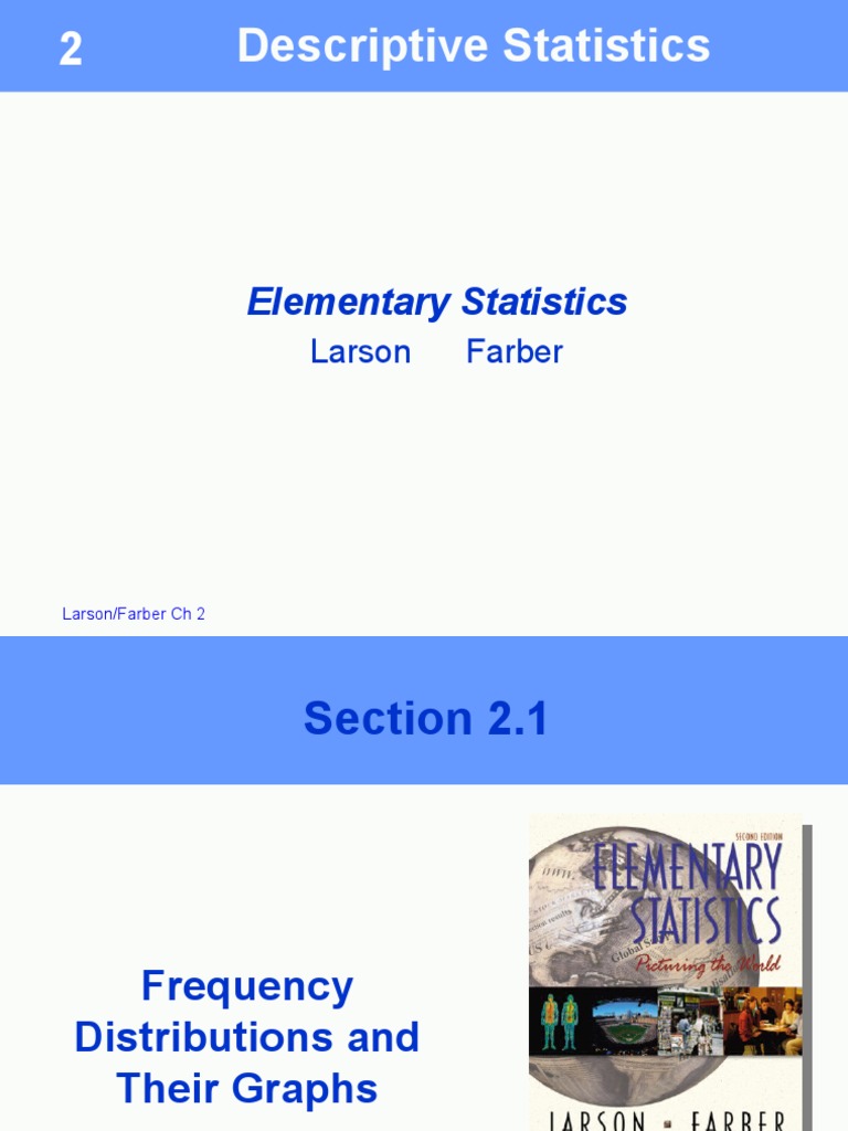 Elementary Statistics: Larson Farber | PDF | Standard Deviation | Mode ...