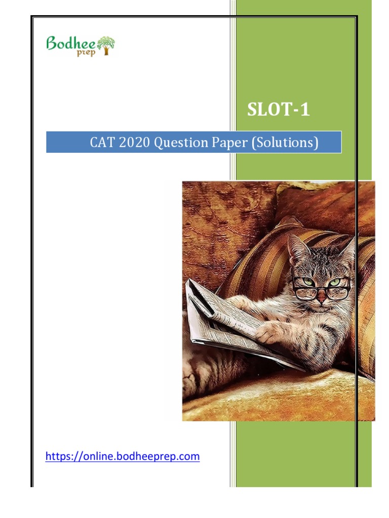 CAT 2020 Question Paper With Solutions Slot 1 Bodhee Prep | PDF ...