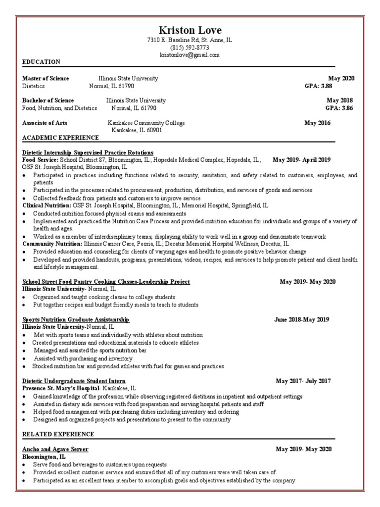 Klove Resume | PDF | Dietitian | Health Care