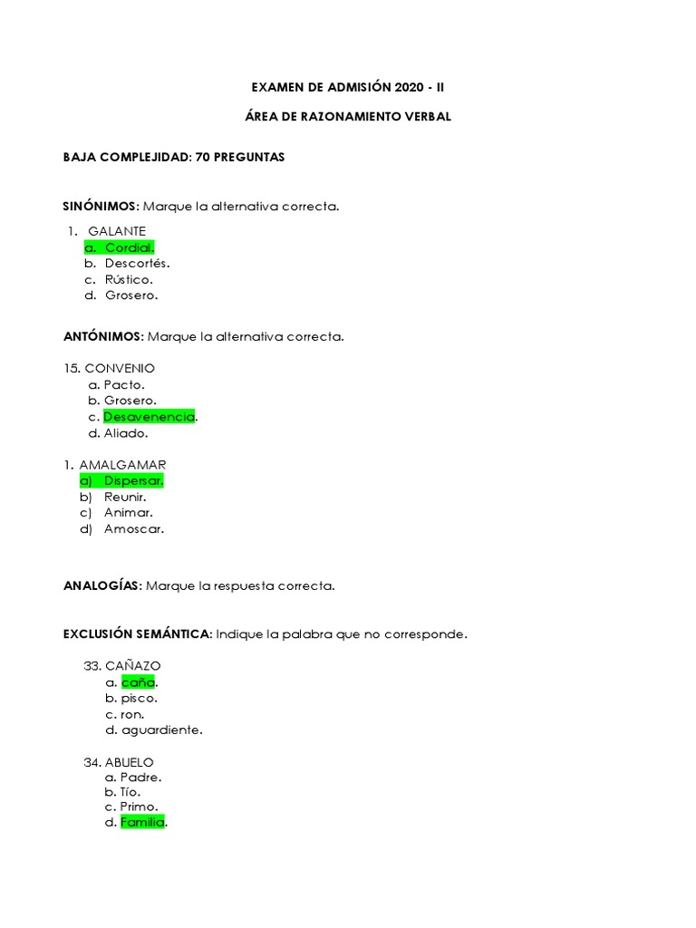 EXAMEN DE ADMISIÓ N 2020-2 - PM | PDF | Verdad | Perú