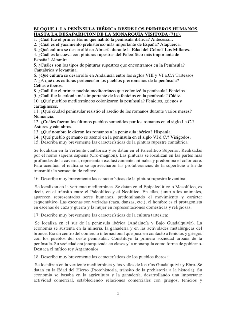 HISTORIA DE ESPANA - Preguntas Cortas | PDF | Imperio español | Guerra ...