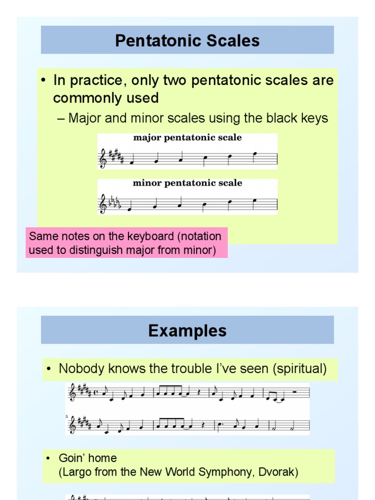 Pentatonic Scale Examples | PDF