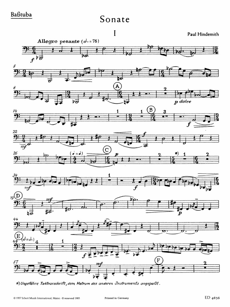 Hindemith Tuba Sonata PDF | PDF