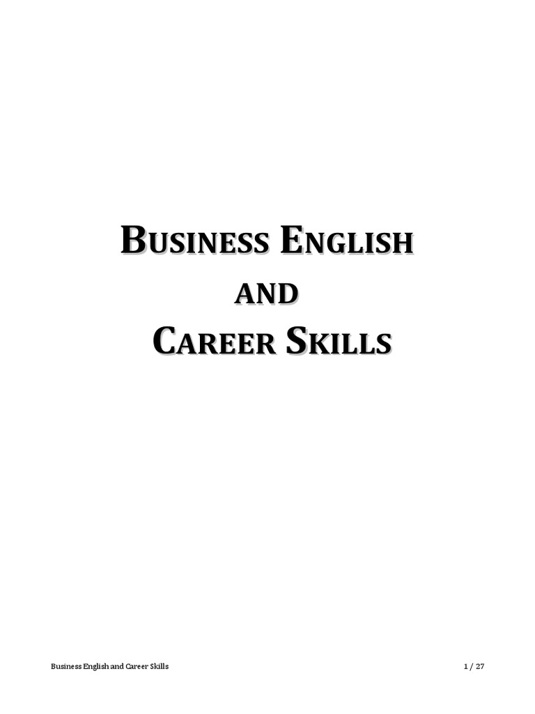 Brochure Masters Business English and Career Skills | PDF | Memorandum ...