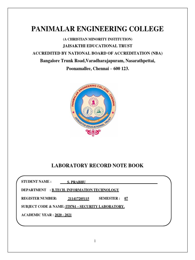 Panimalar Engineering College: Bangalore Trunk Road, Varadharajapuram ...