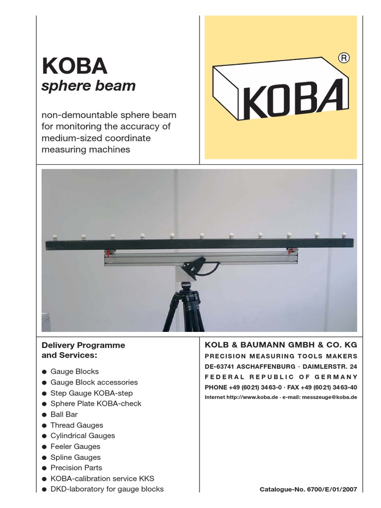 Sphere Beam: Non-Demountable Sphere Beam For Monitoring The Accuracy of ...