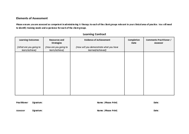 Learning Contract | PDF