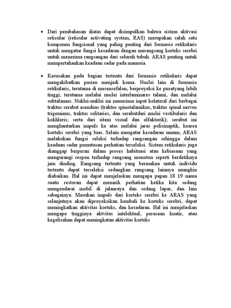 Sistem Aktivasi Reticular | PDF | Sains & Matematika