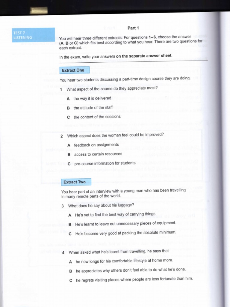 Test 7 Listening | PDF | Test (Assessment) | Communication