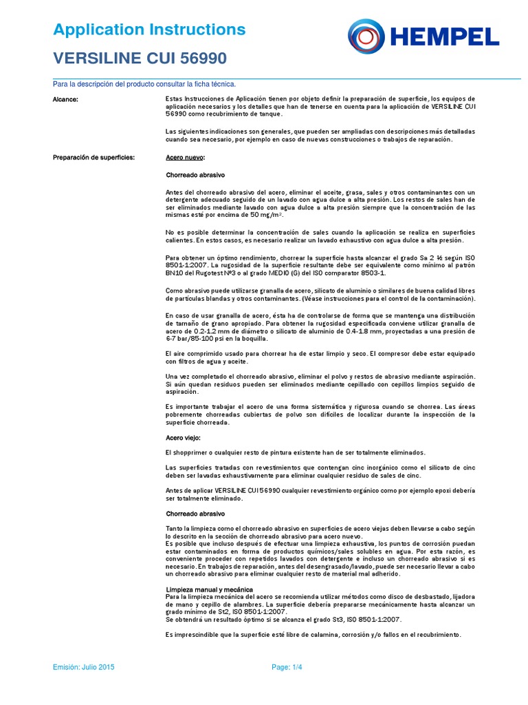AI VERSILINE CUI 56990 Spanish - ES PDF | PDF | Acero | Agua
