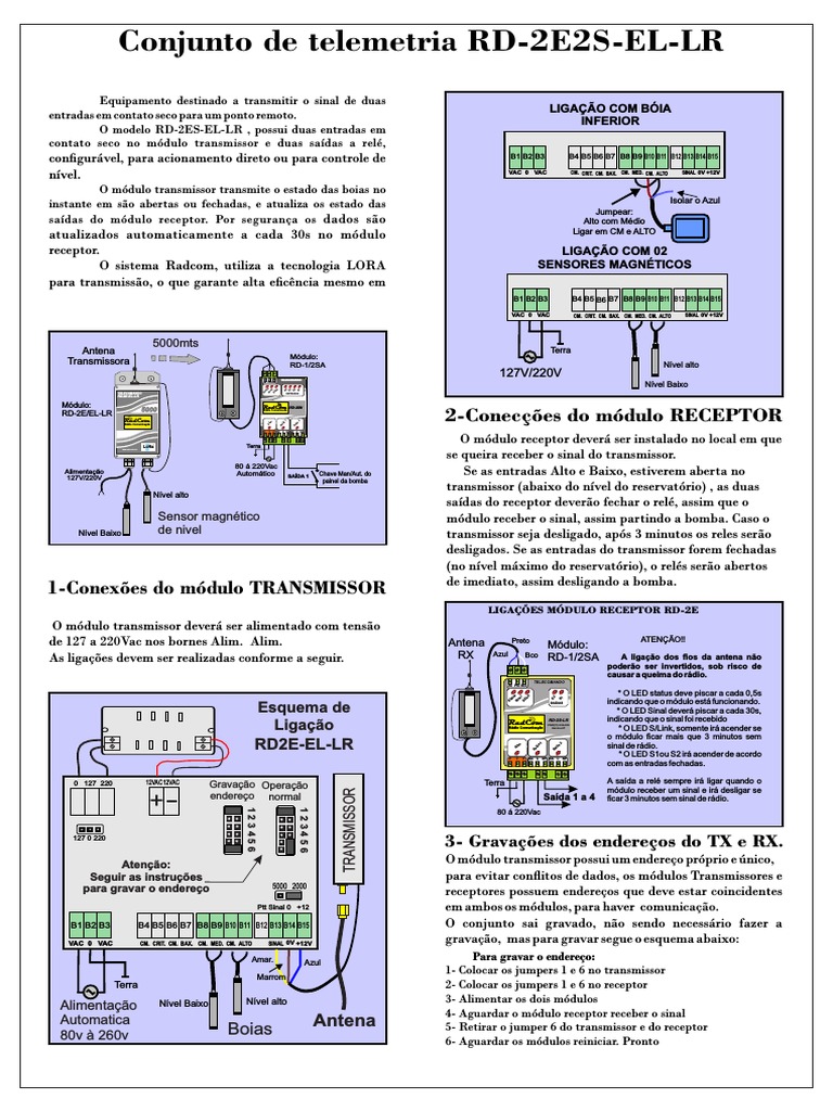 Manual Módulo Radcom RD-2E2SEL2 | PDF | Relé | Rádio