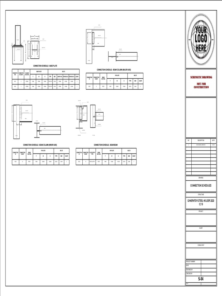Connection Schedule - Base Plate Connection Schedule - Beam Column ...