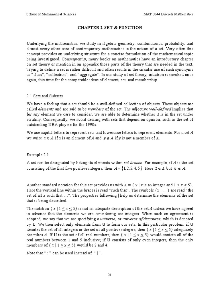 School of Mathematical Sciences MAT 3044 Discrete Mathematics | PDF ...