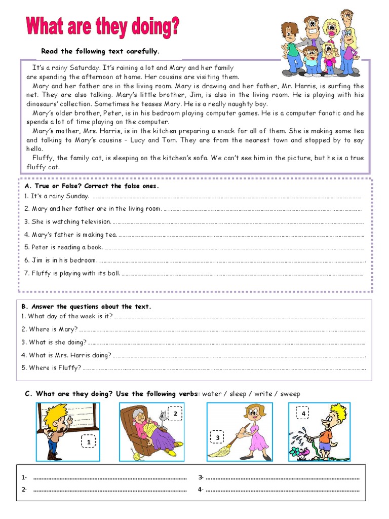 Worksheet 2 - Present - Continuous | PDF