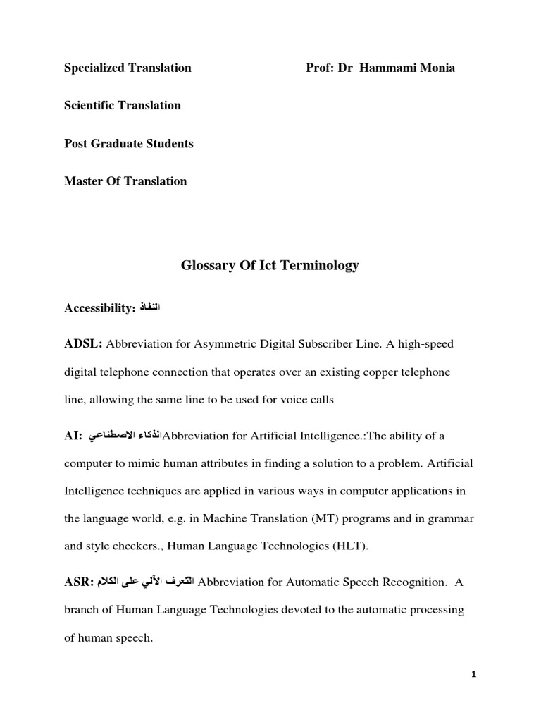 ICT Glossary for Translation Students | PDF | World Wide Web | Internet ...