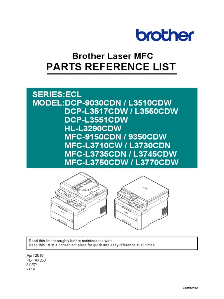 Parts Reference List: Brother Laser MFC | PDF