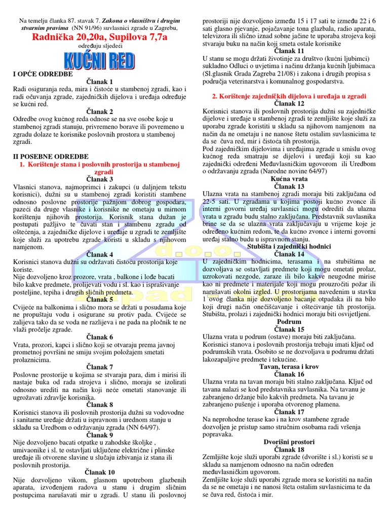 Kućni Red PDF | PDF