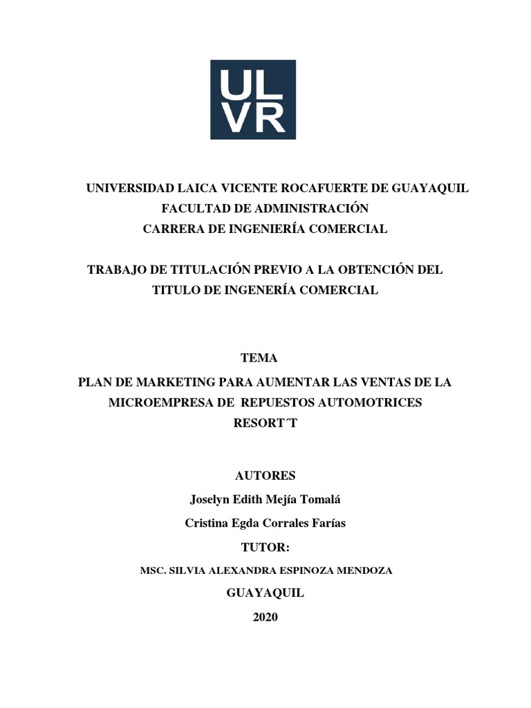 Tesis De Marketing Ejemplo Pdf Marketing Empresas