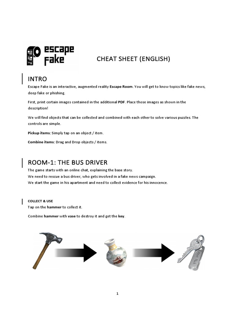 Escape Fake Cheat Sheet | PDF | Computing | Computing And Information ...
