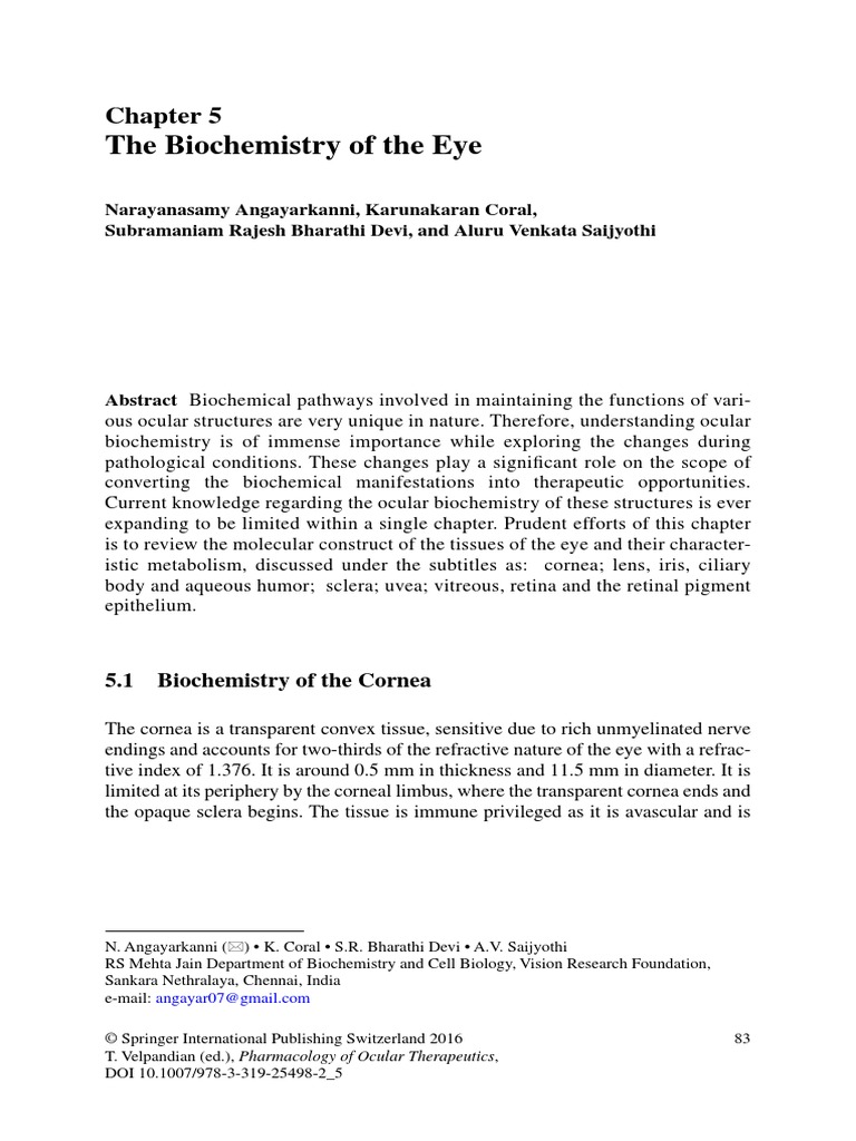 The Biochemistry of The Eye | PDF | Toll Like Receptor | Cornea