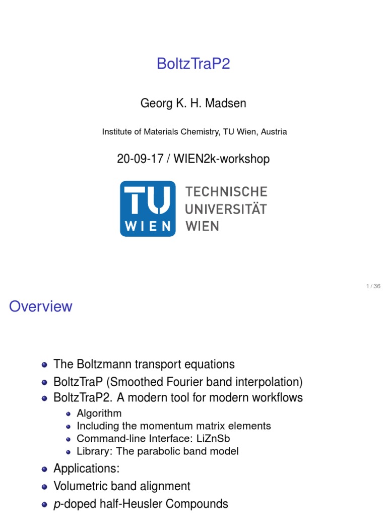 Madsen Transport Boltztrap PDF | PDF | Magnesium | Metallic Elements