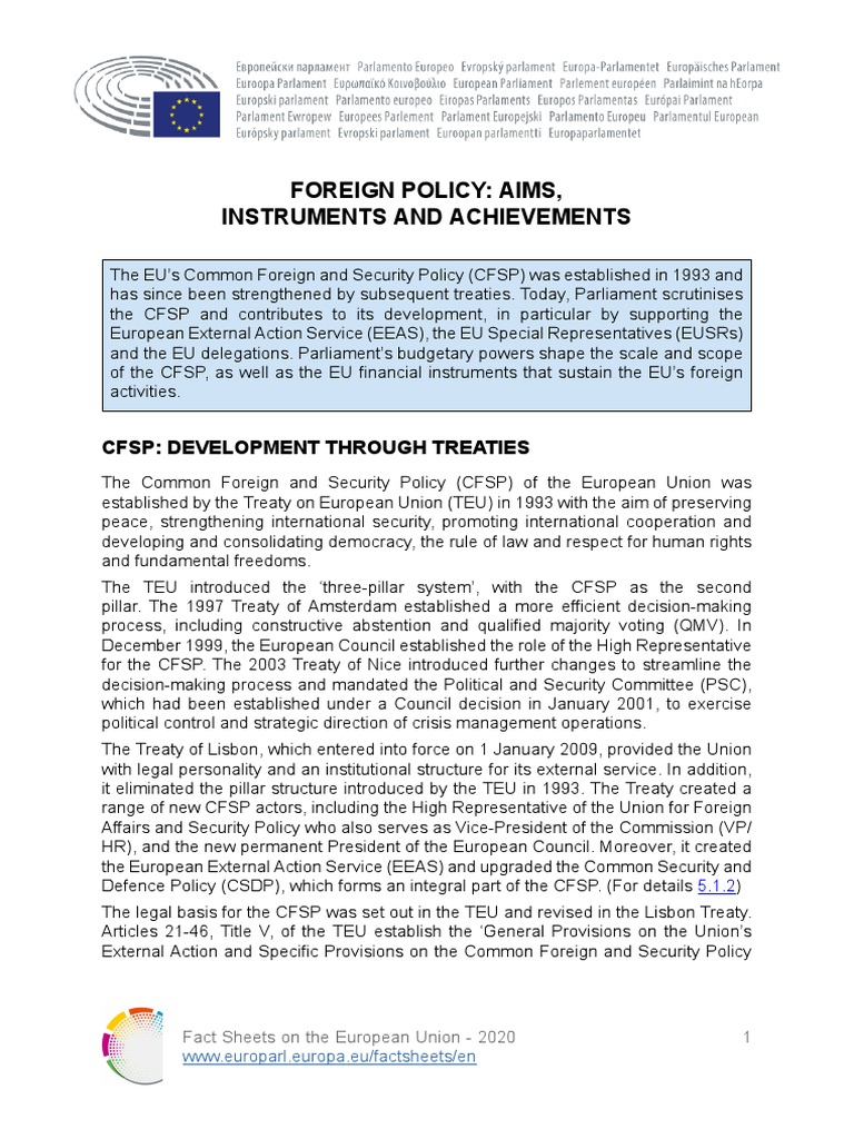 Eu Foreign Policy Framework | PDF | European Union | Politics Of The ...
