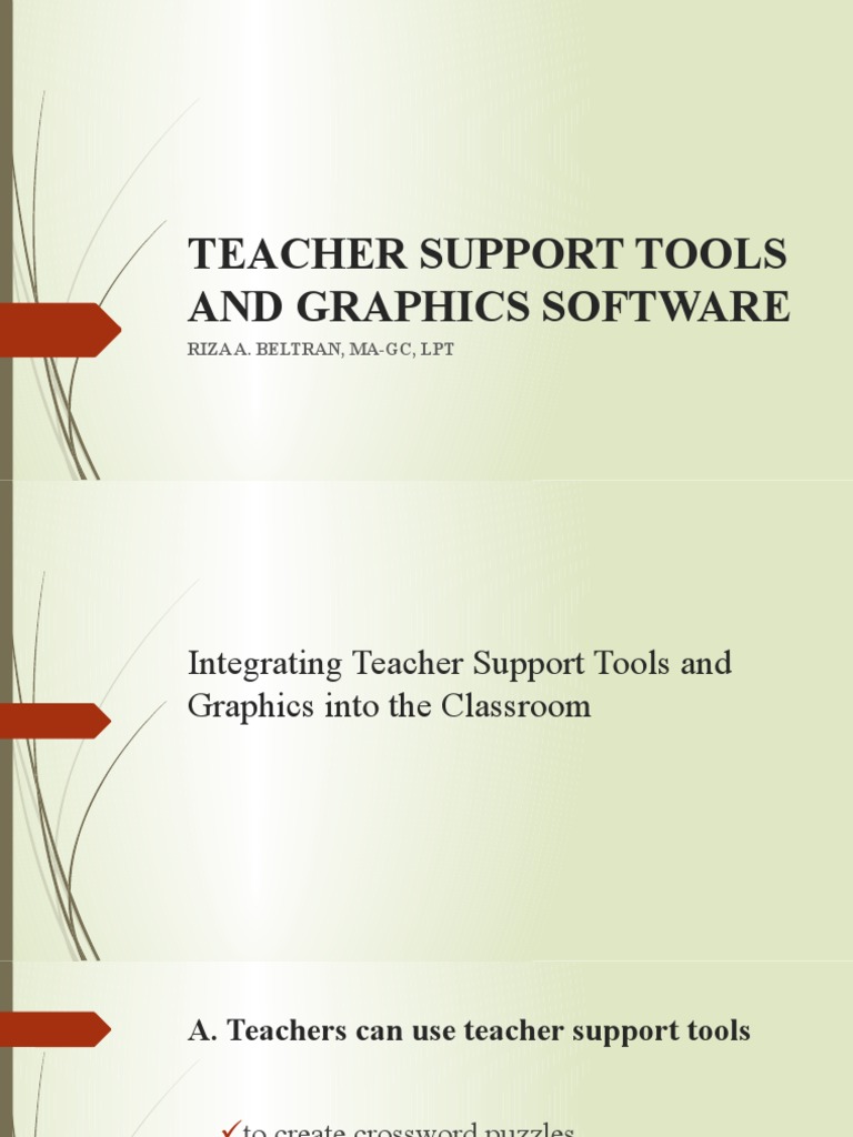 Teacher Support Tools & Graphics Software | PDF | Teachers | Software