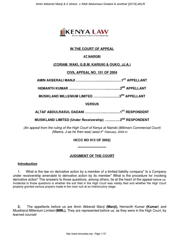 Civil Appeal 101 of 2004 | PDF | Burden Of Proof (Law) | Lawsuit