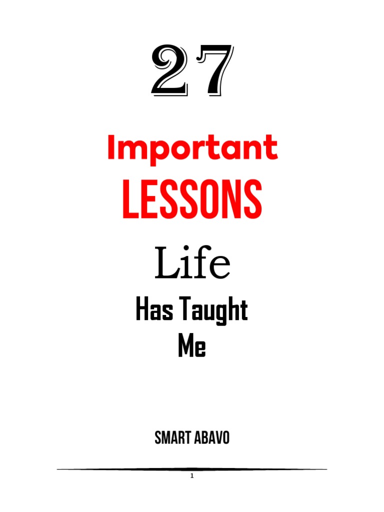 27 Important Lessons Life Has Taught Me by Smart Abavo | PDF ...