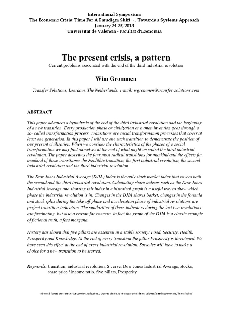 The Present Crisis A Pattern Paper | PDF | Dow Jones Industrial Average ...