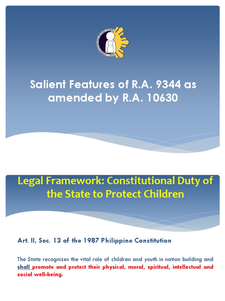 Salient Features of R.A. 9344 As Amended by R.A. 10630 | PDF | Child ...