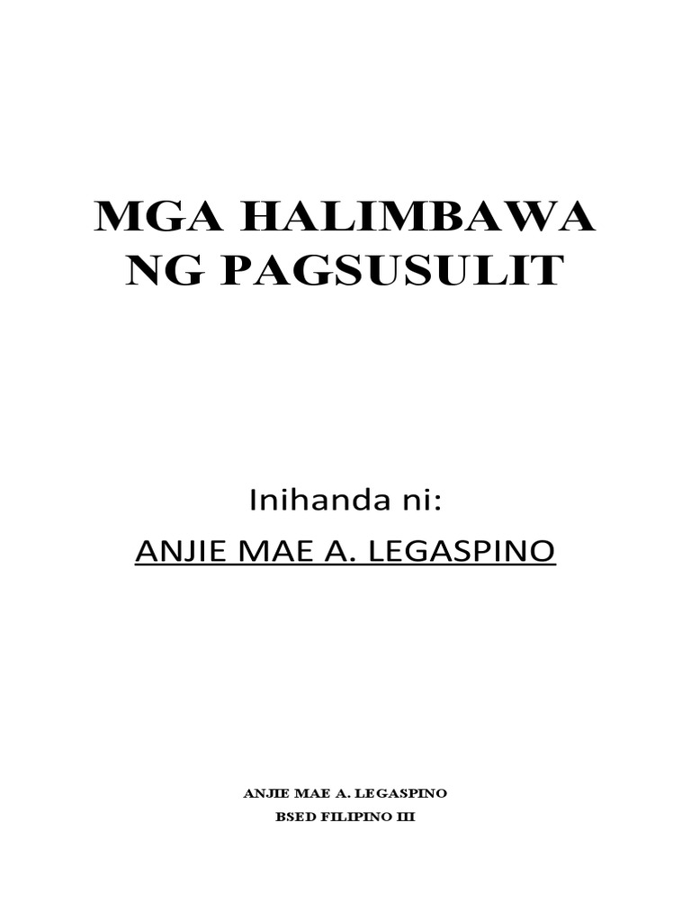 Legaspino Final 5 Halimbawa NG Pagsusulit | PDF
