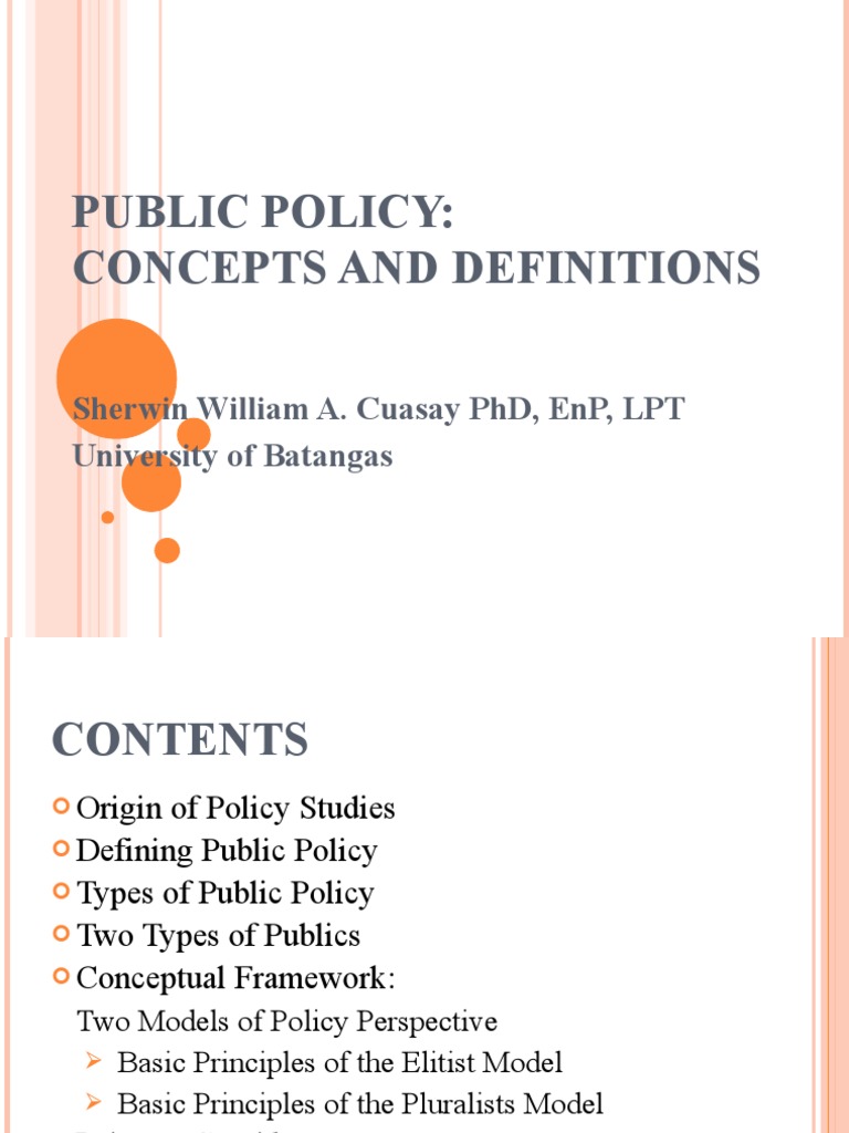 Understanding Public Policy Concepts | PDF | Policy | Power (Social And ...