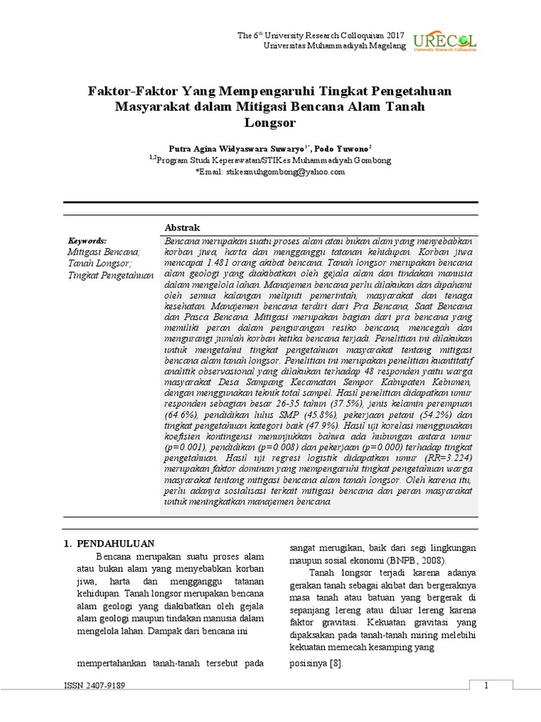 Jurnal Mitigasi 1 | PDF