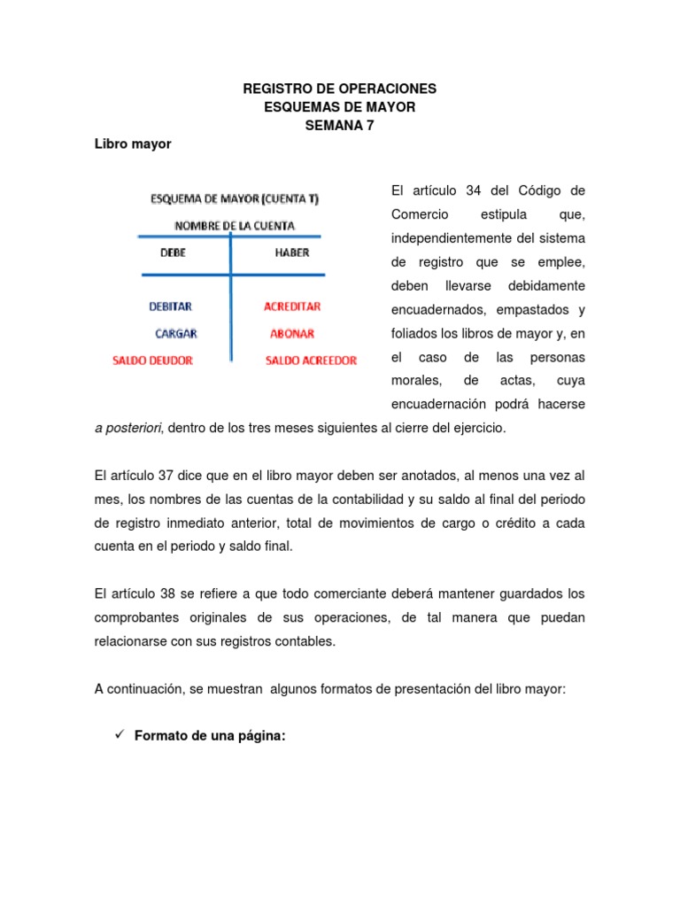 Libro Mayor o Cuentas T | PDF