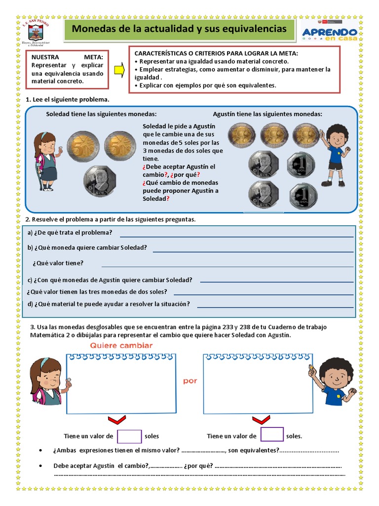 Equivalencias de Monedas para Tercer Grado | PDF | Cognición | Science