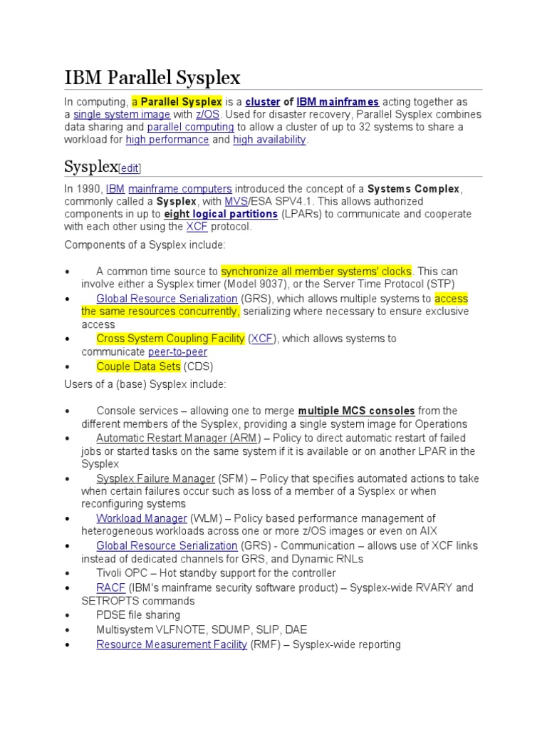 Parallel Sysplex | PDF | Classes Of Computers | Computing