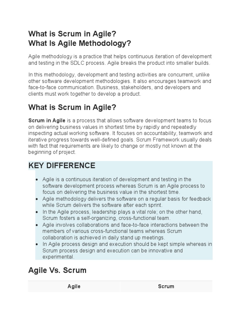 What Is Scrum in Agile | PDF | Scrum (Software Development) | Agile Software Development