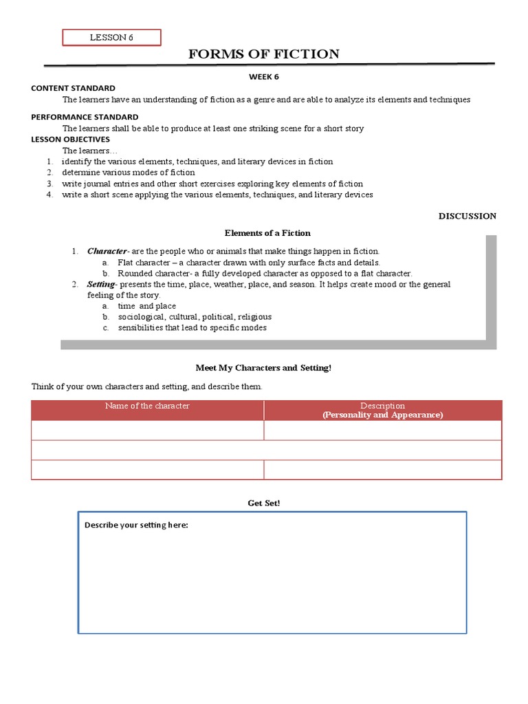 LESSON 6 - Creative Writing Module | PDF | Narration | Plot (Narrative)
